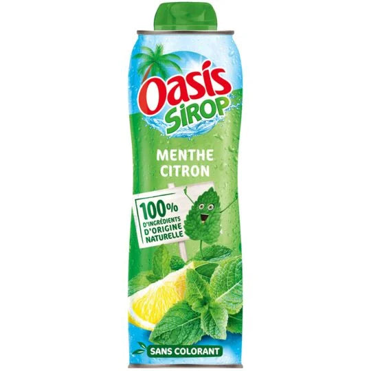 OASIS Sirop menthe citron 75CL – épicerie les 3 gourmets