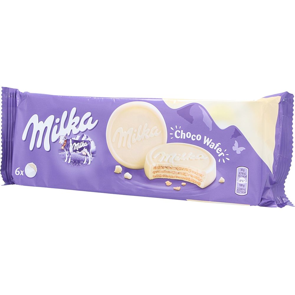 Milka White Chocolat Wafer Biscuits 180g – épicerie les 3 gourmets