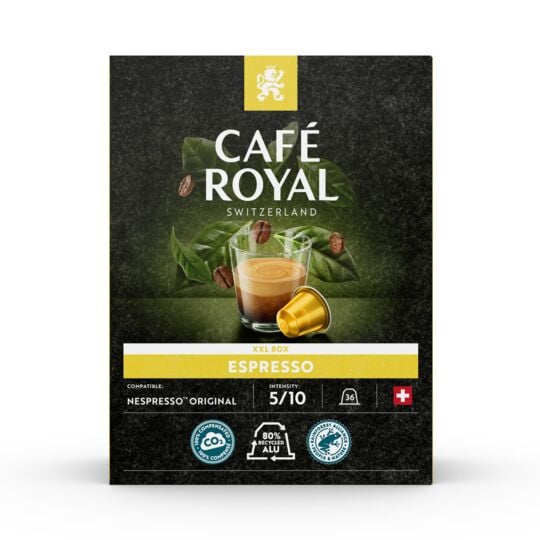 Café capsules Compatibles Nespresso Espresso CAFE ROYAL 36 CAPSULE 187 ...