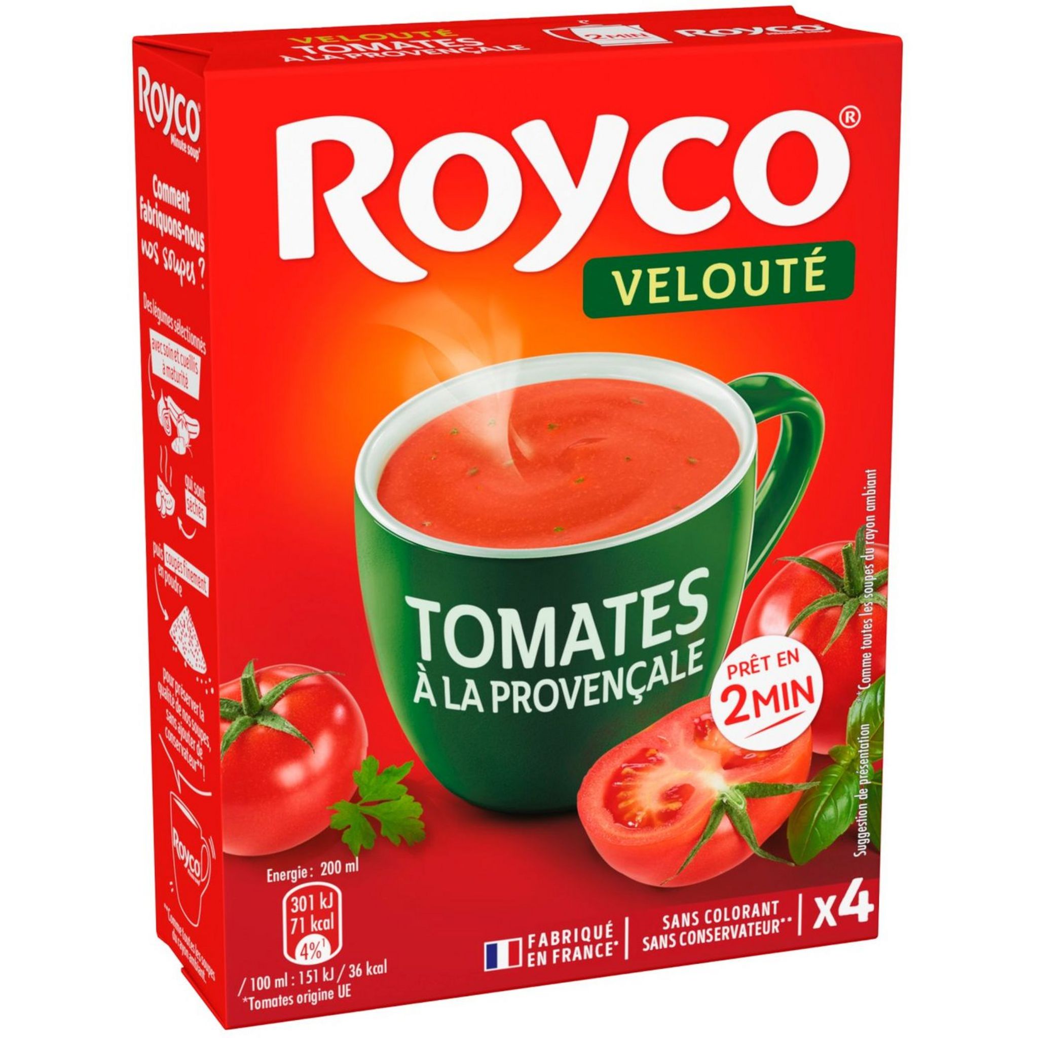 ROYCO Velouté de tomates à la provençale prêt en 2 min 4 sachets 80cl ...