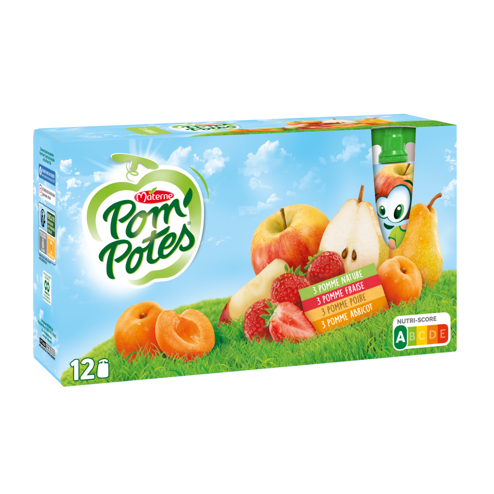 Compote assortiment POM'POTES MATERNE 12x90 g – épicerie les 3 gourmets